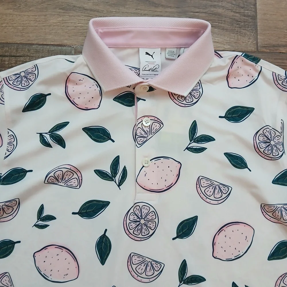 Puma | Shirts | Puma X Arnold Palmer Polo Mens Large Pink Lemonade Golf ...